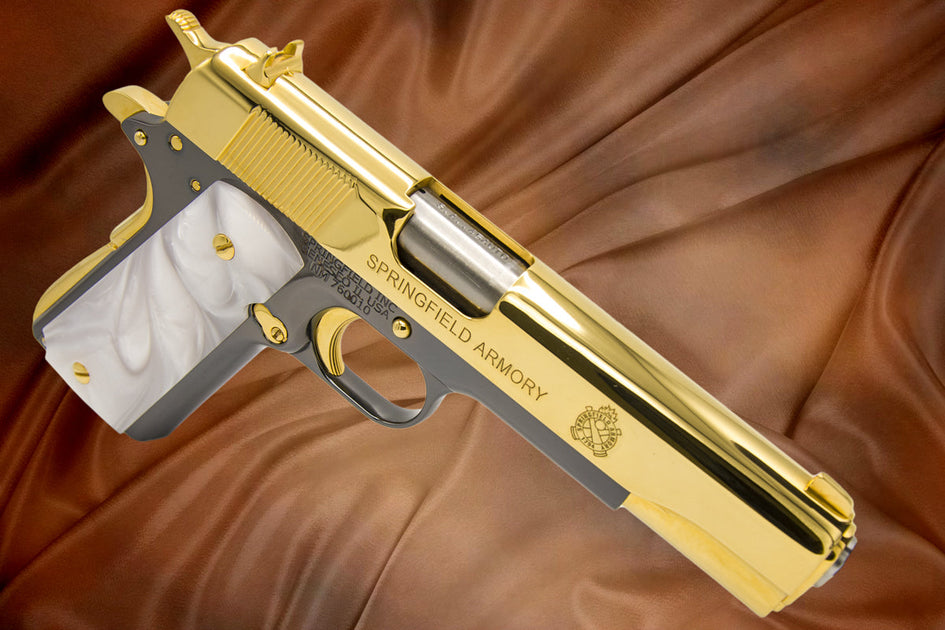 Springfield 1911 Custom Guns | Gold Plated & Engraved | Top Gun Armory
