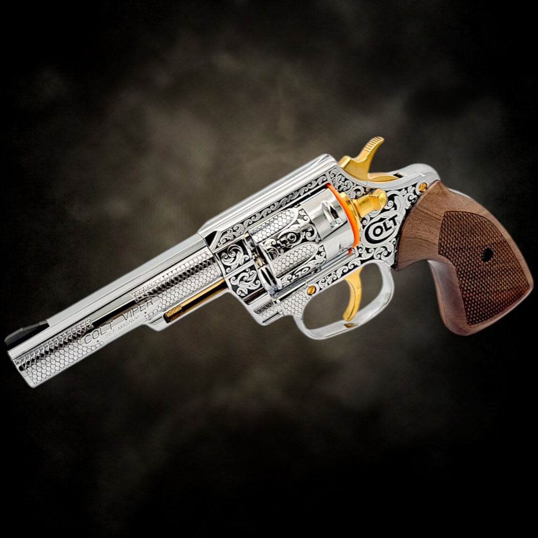 Colt Viper 4" .357 Mag - Heritage Engraved 24K/18K Gold Plated – Top ...