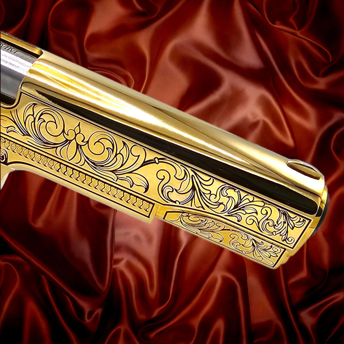 Rock Island 1911 9mm | 24K Gold Deep Scroll Engraved – RARE | Top Gun ...